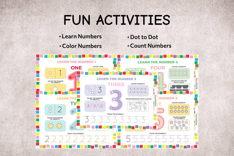 Printables Preschool Curriculum Learning Numbers Activity Workbook Dot ...
