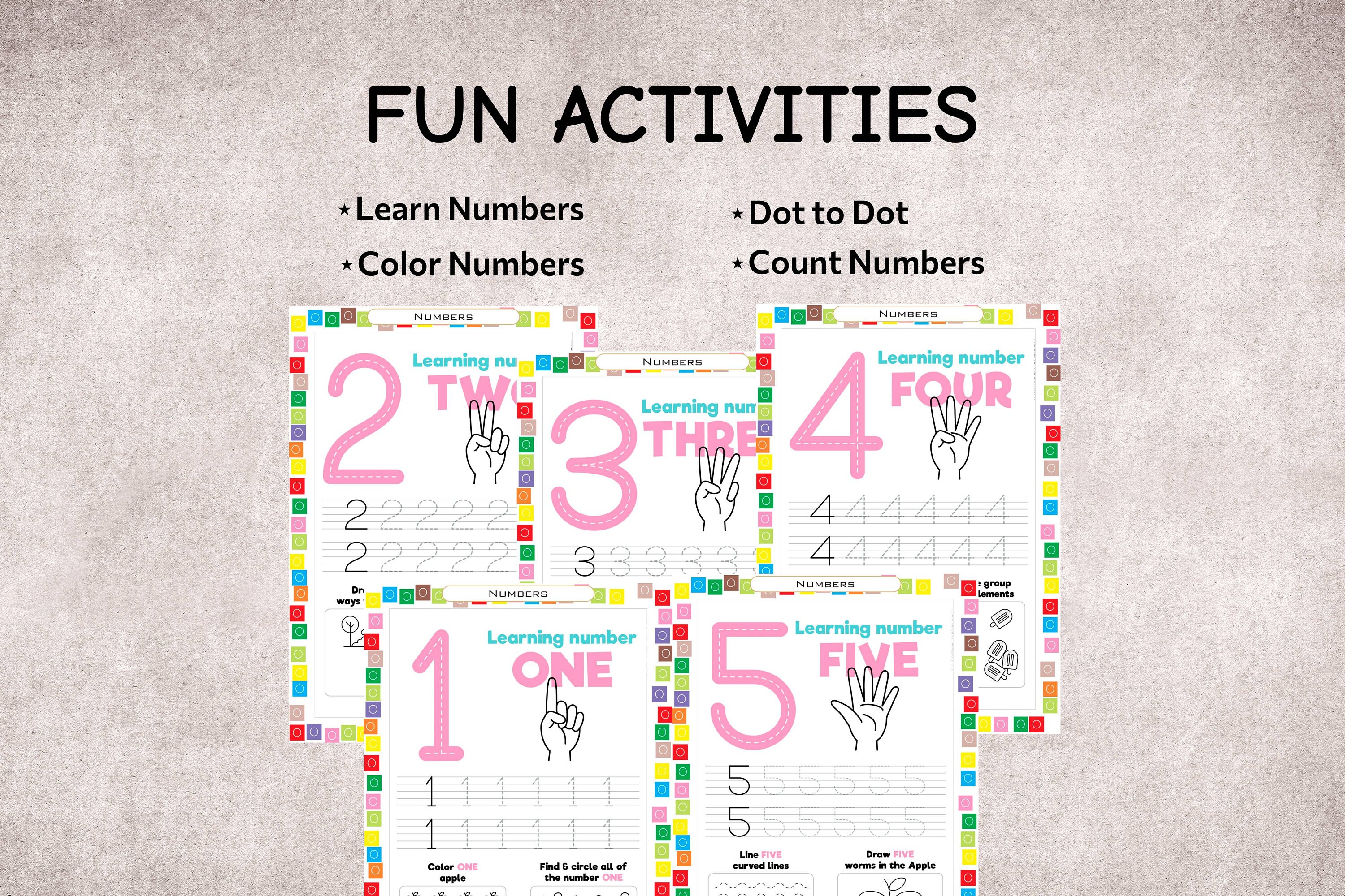 Printables Preschool Curriculum Learning Numbers Activity Workbook Dot ...