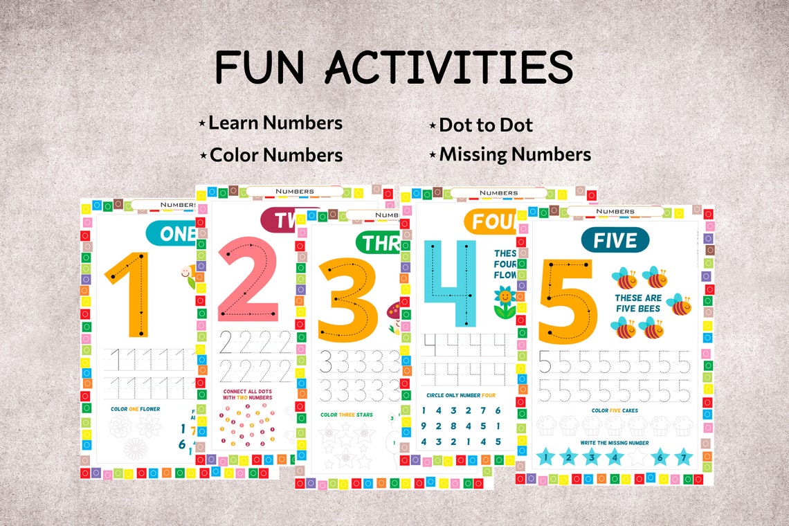 Printables Preschool Curriculum Learning Numbers Activity Workbook Dot ...