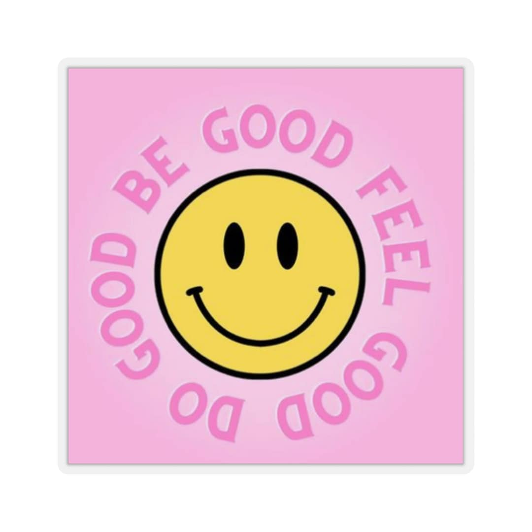 Preppy Pink Smiley Face Kiss-cut Stickers - Etsy