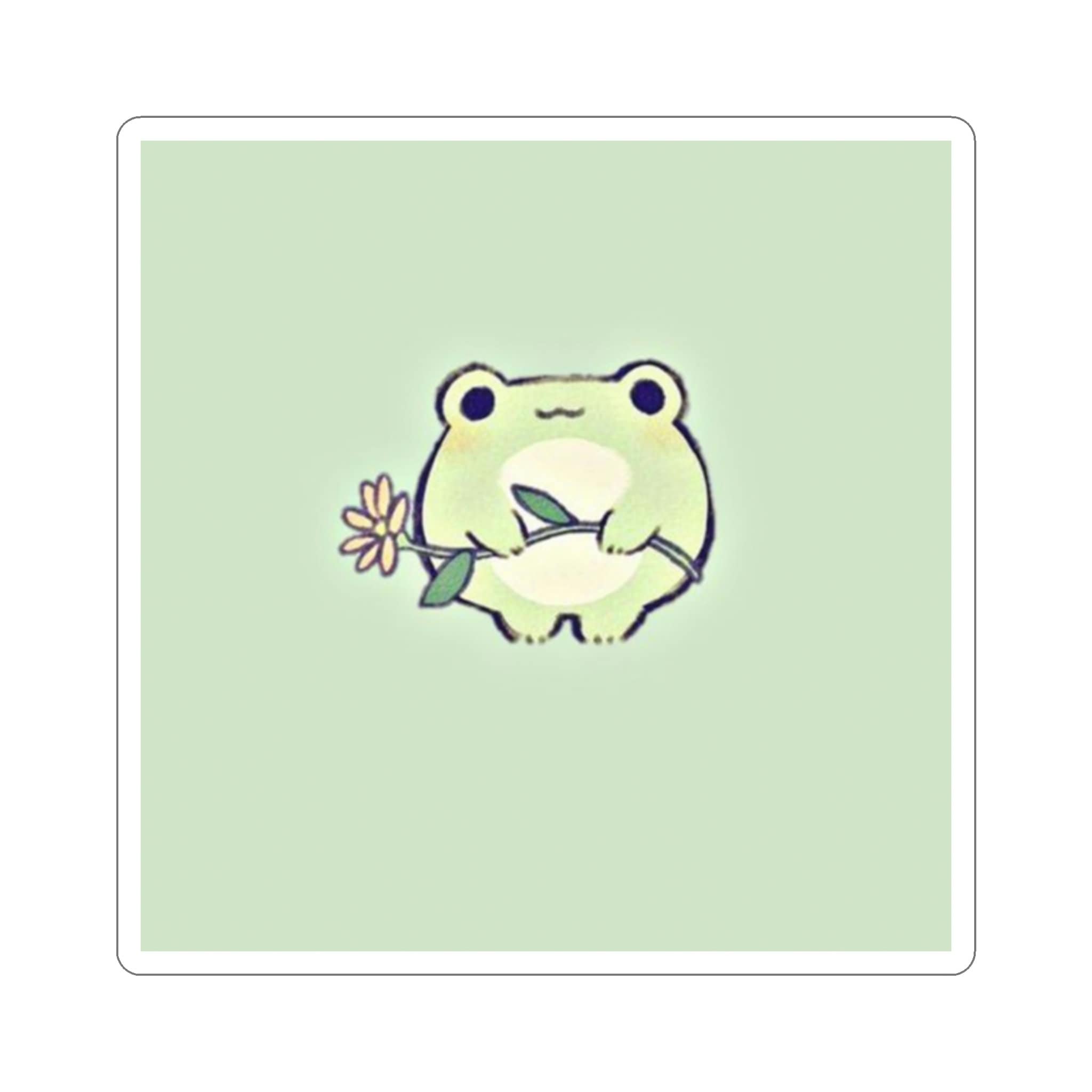 Cute, Preppy, Aesthetic Green Frog Kiss-cut Stickers - Etsy