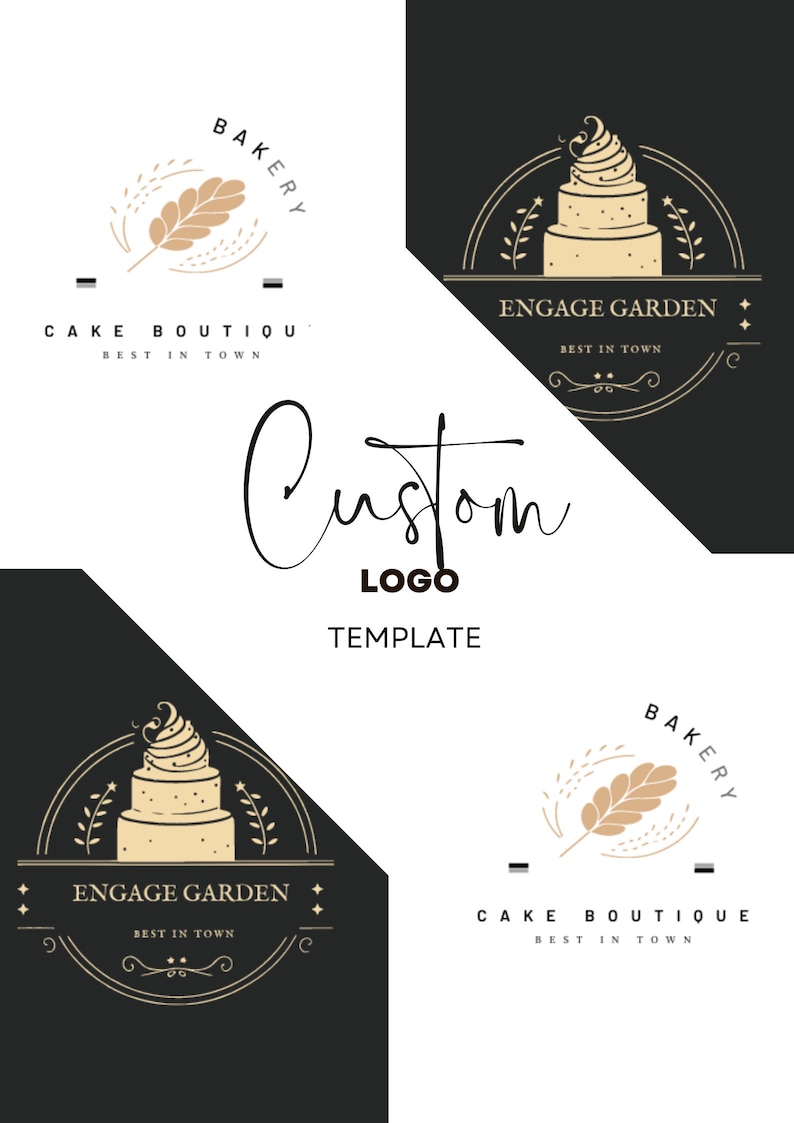 Bakery Logo, Bakery Logo Canva Template, Premade Logo, Editable Logo ...