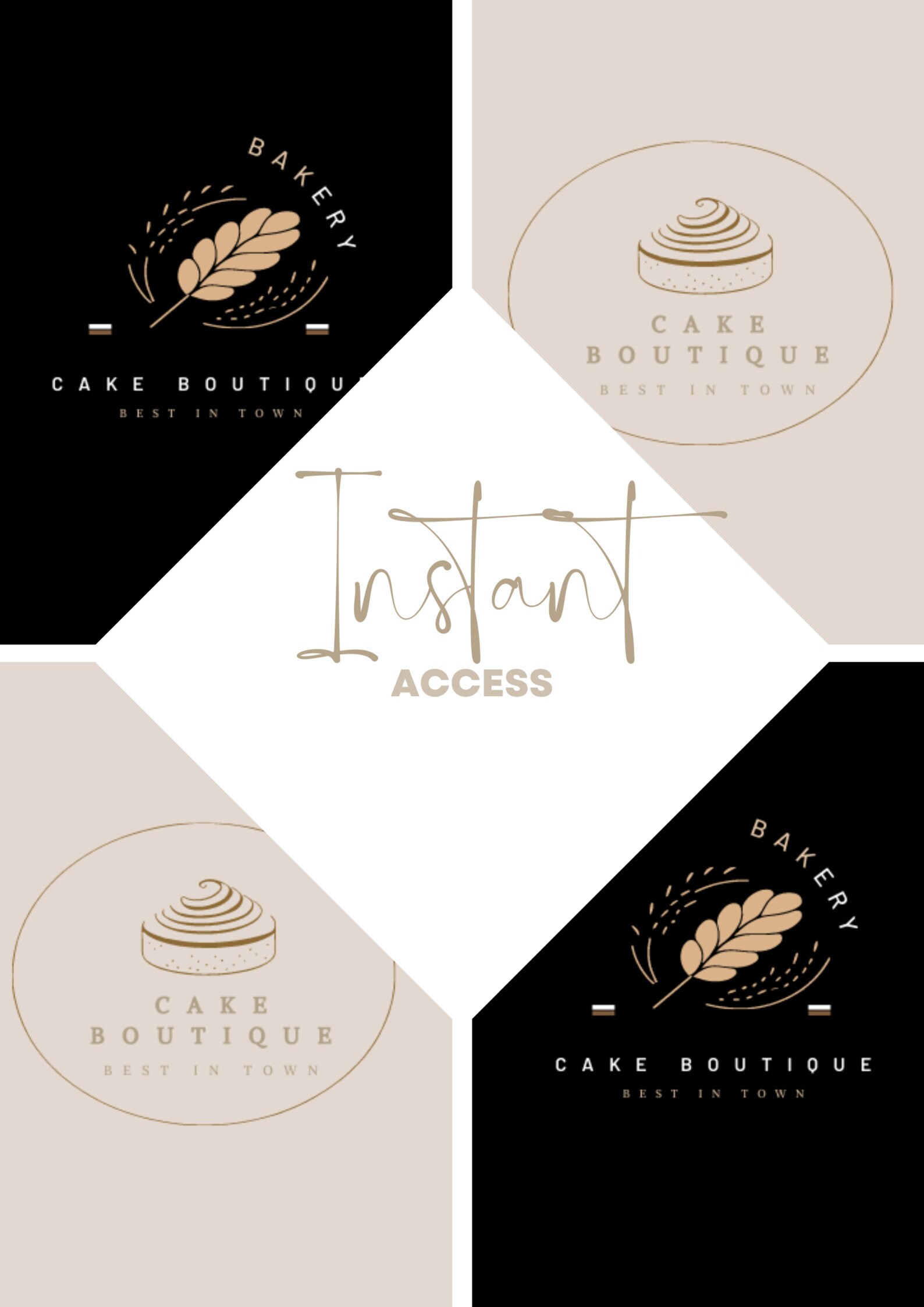 Bakery Logo, Bakery Logo Canva Template, Premade Logo, Editable Logo ...