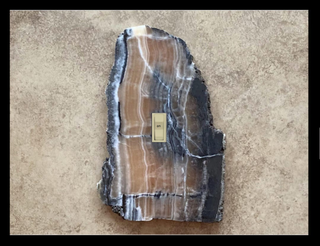 Unpolished Black Canyon Onyx Light Switch Plate - Etsy