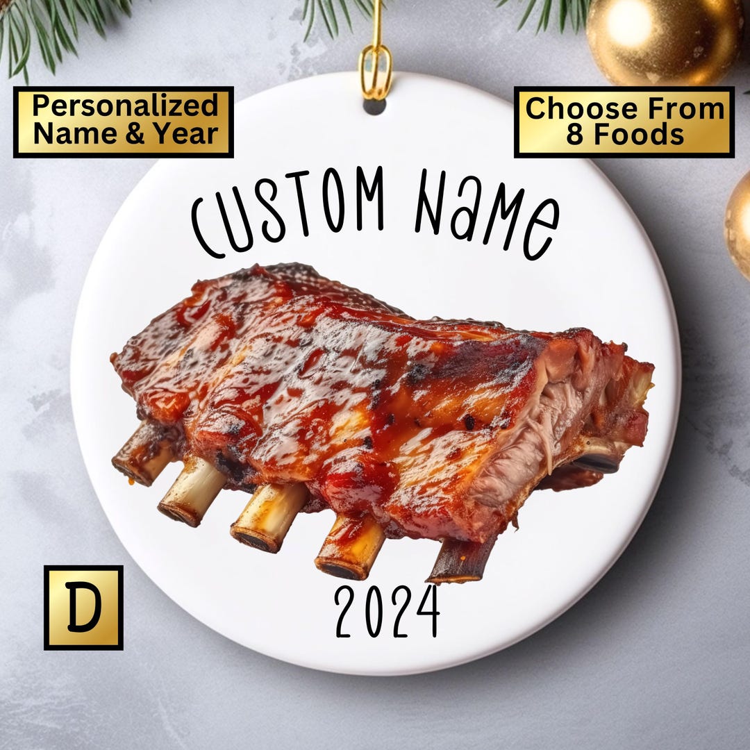 Personalized BBQ Ribs Ceramic Christmas Ornament Gift, Custom Keepsake ...