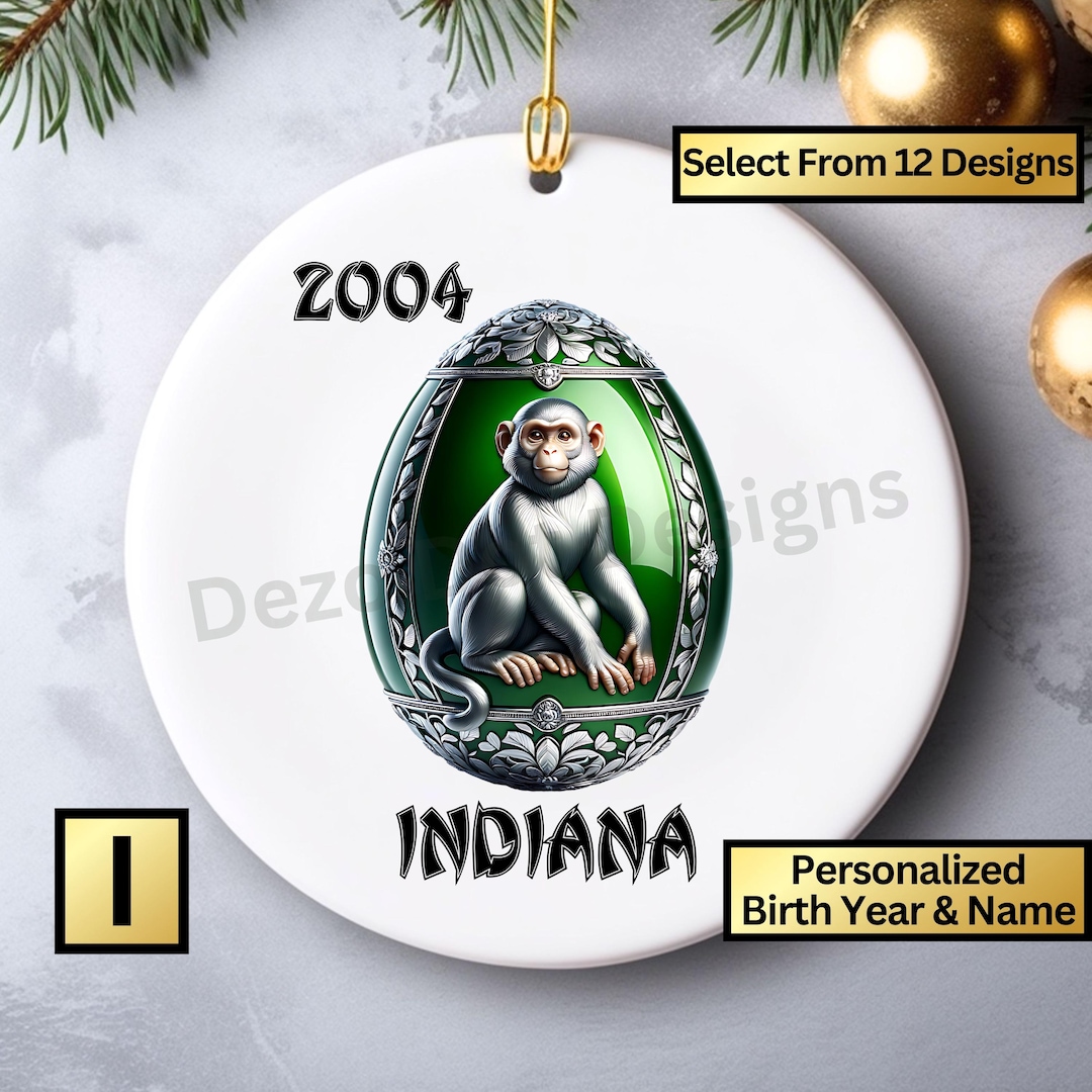 Personalized Chinese Zodiac Holiday Ornament Gift, Birth Year Present ...