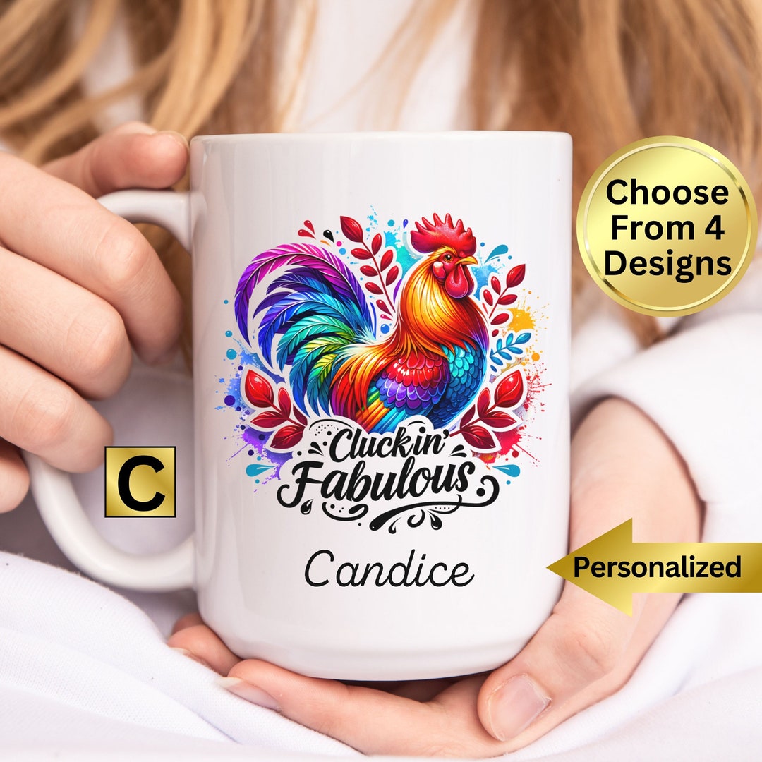 Personalized Rooster Ceramic 15oz Coffee Mug Birthday or Mother's Day ...