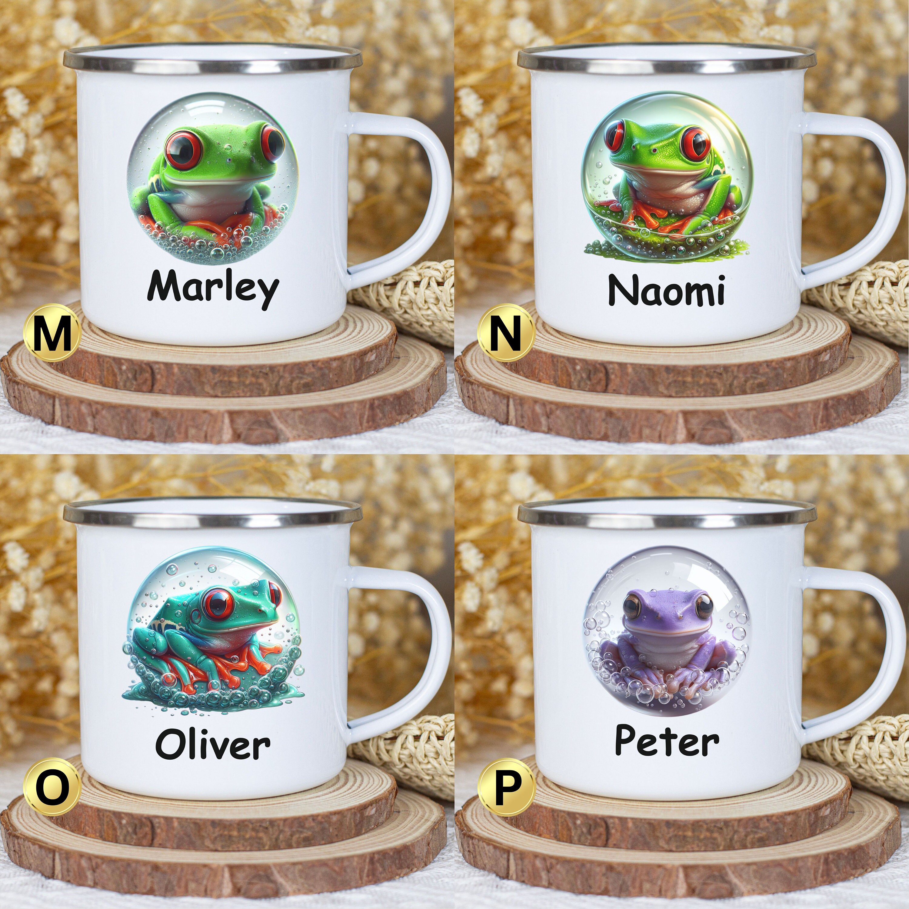 Personalized 12oz Stainless Steel Cute Frog Camping Mug Birthday Gift ...