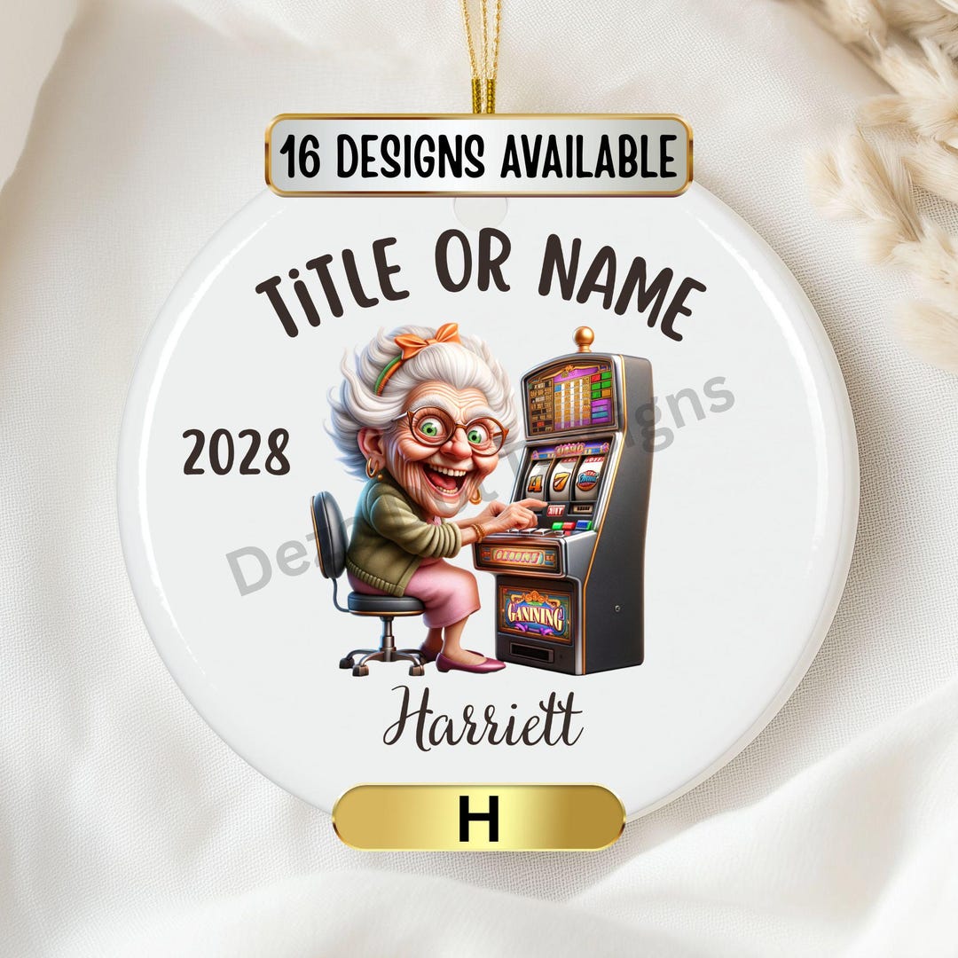 Personalized Funny Granny Grandpa Gambling Christmas Ornament Gift ...