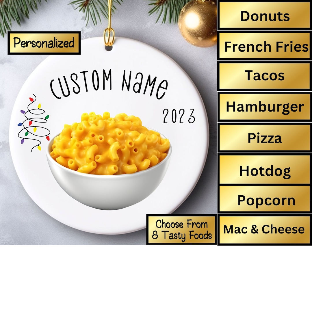Personalized Macaroni and Cheese Ceramic Christmas Ornament Gift ...