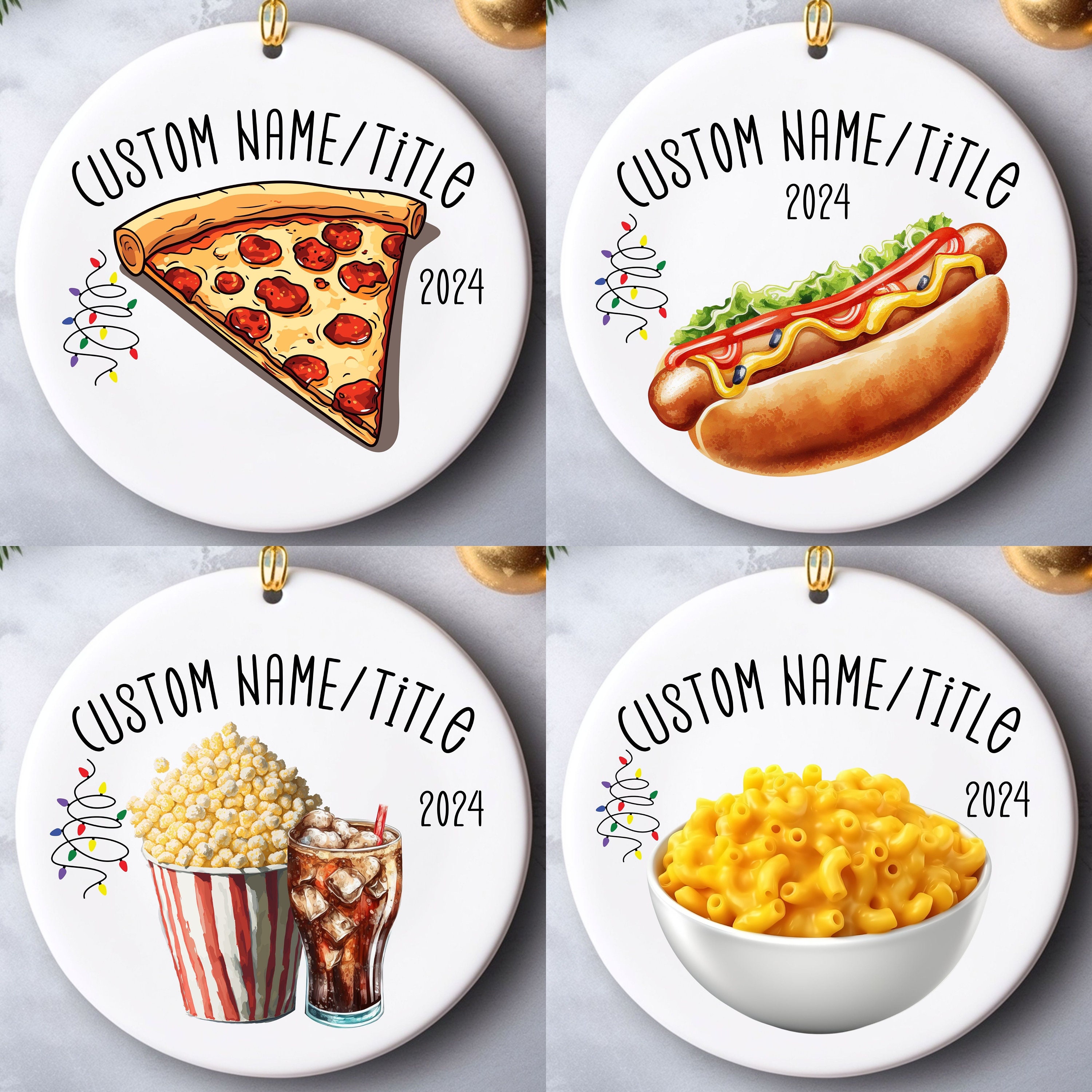 Personalized Popcorn Ceramic Christmas Ornament Gift, Custom Keepsake ...