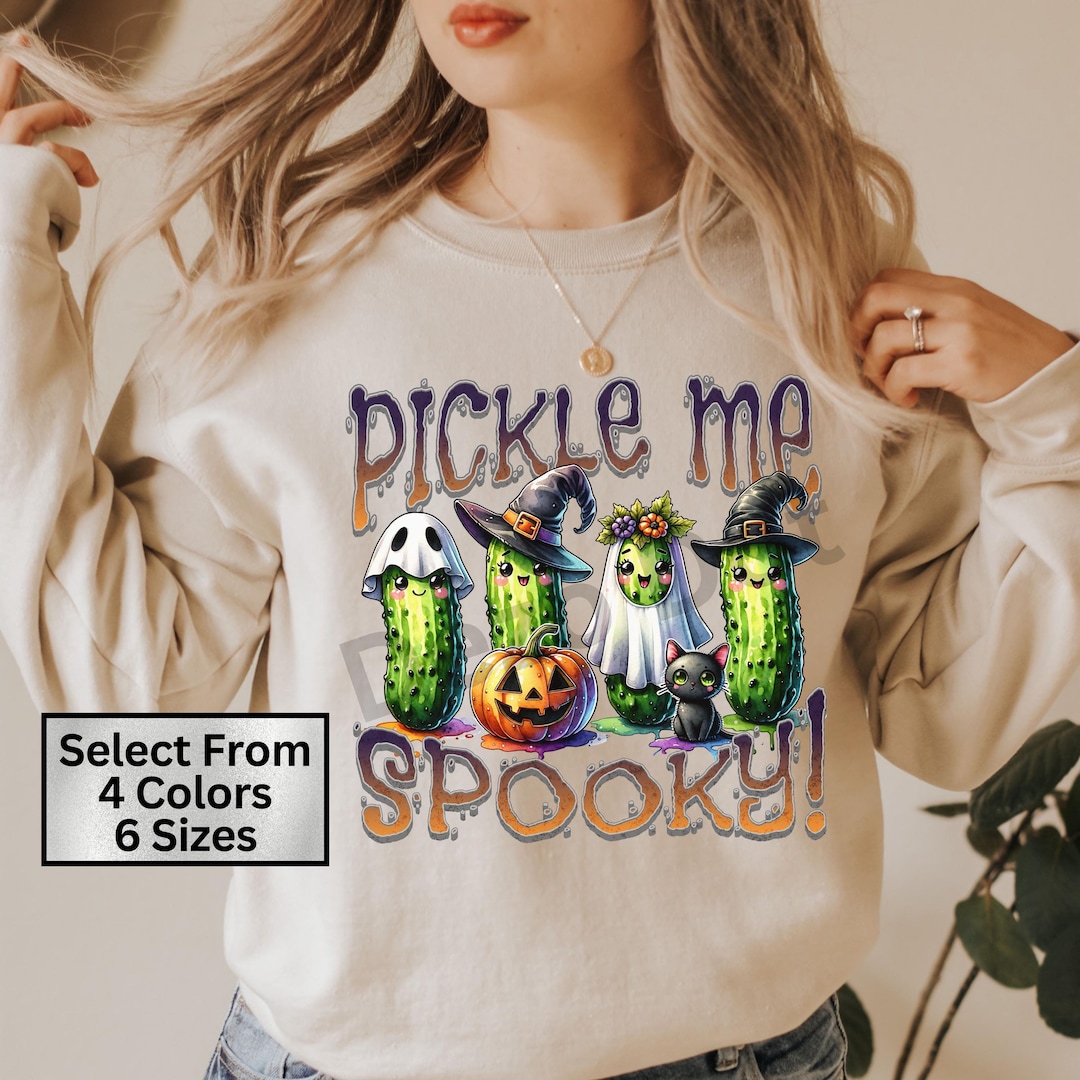 Cute Pickle Lover Halloween-themed Sweatshirt Gift, Fall Cucumber ...