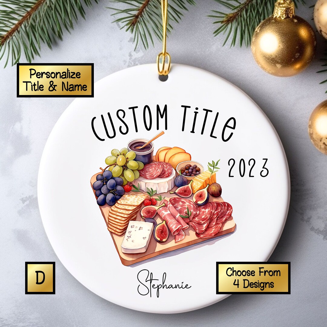 Personalized Charcuterie Board Ceramic Christmas Ornament, Foodie ...