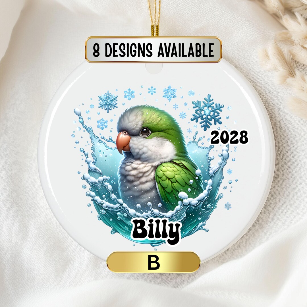 Personalized Ceramic Quaker Parrot Christmas Ornament Gift ...