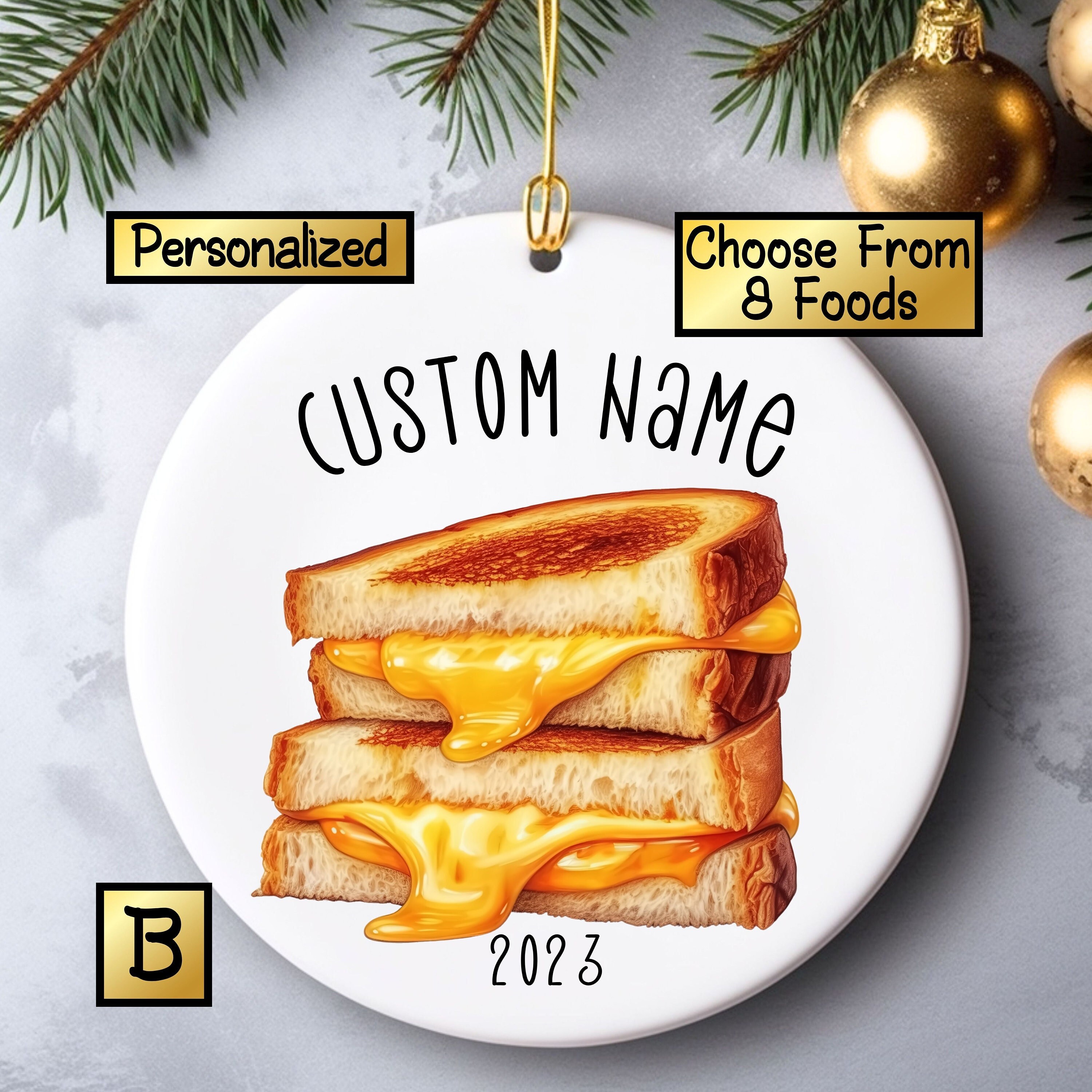 Personalized Grilled Cheese Sandwich Ceramic Christmas Ornament Gift ...