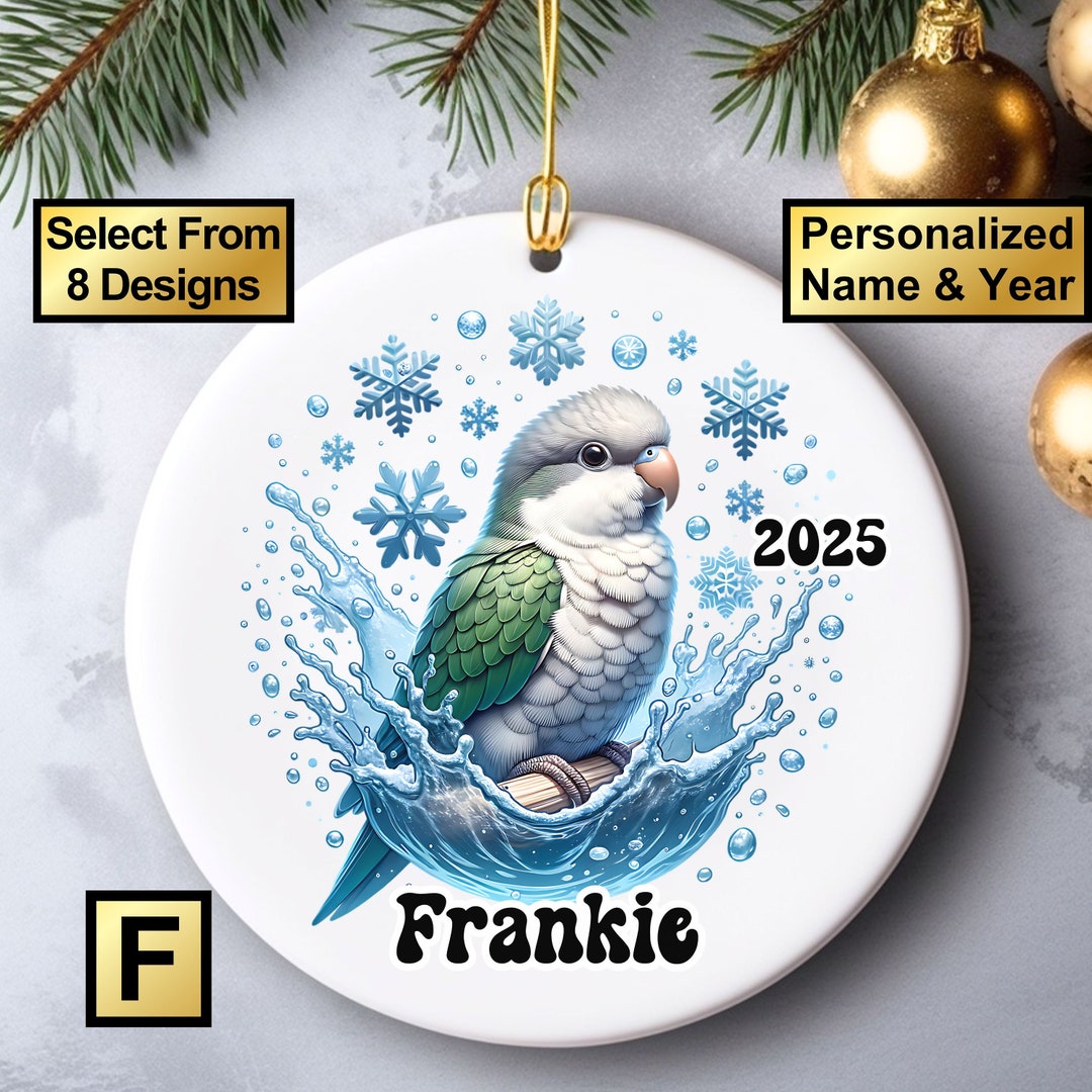 Personalized Ceramic Quaker Parrot Christmas Ornament Gift ...