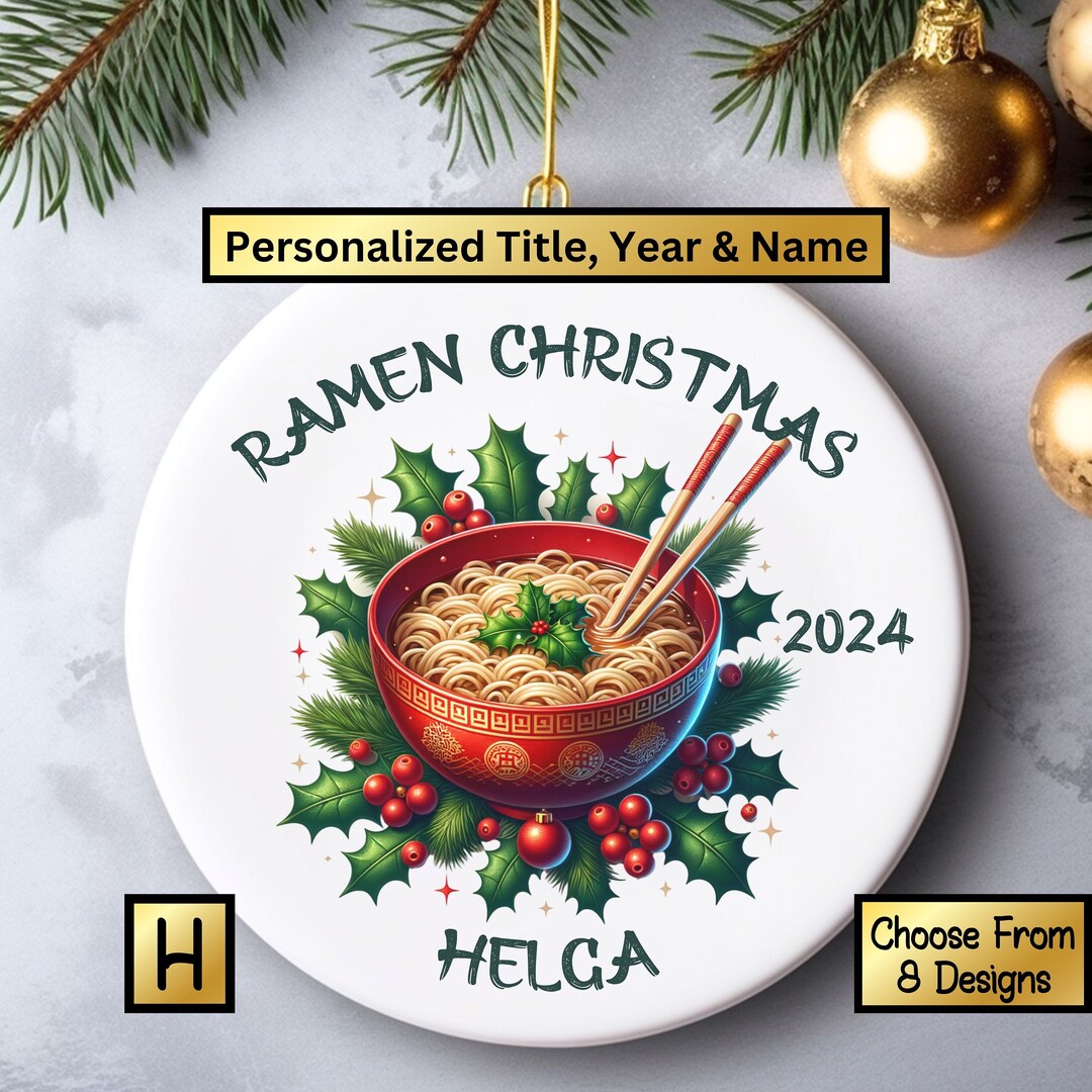 Personalized Ramen Bowl Christmas Ornament Foodie Gift, Customizable ...
