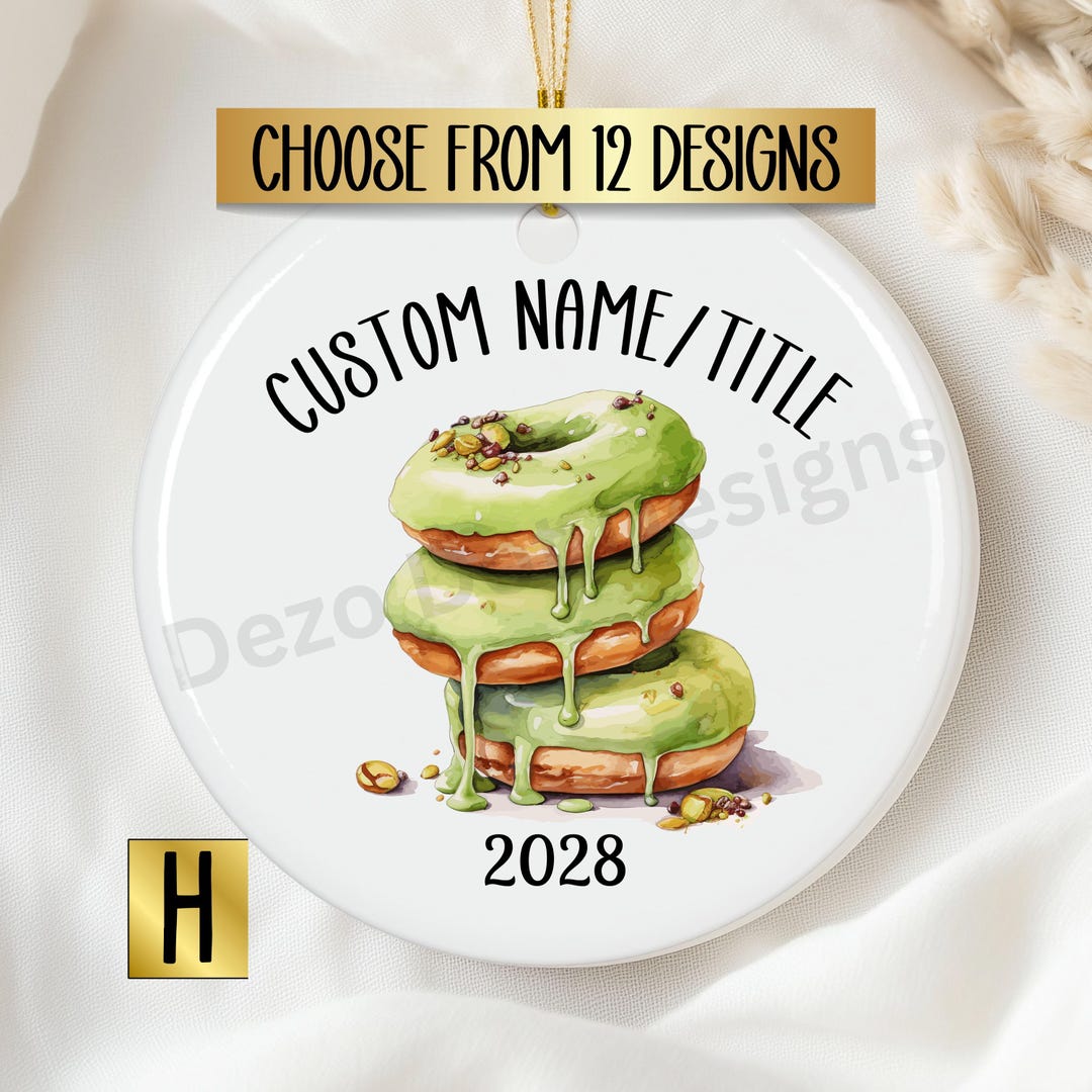 Personalized Donut Ceramic Christmas Ornament Gift, Custom Keepsake for ...