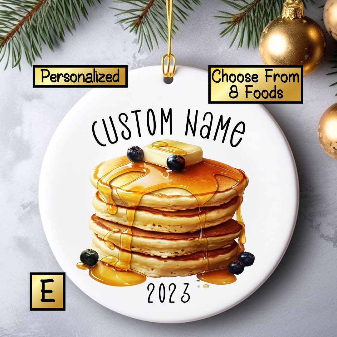 Personalized Pancakes and Syrup Ceramic Christmas Ornament Gift, Custom ...