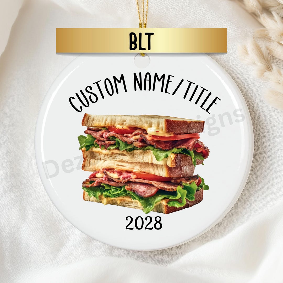 Personalized BLT Sandwich Ceramic Christmas Ornament Gift, Custom ...