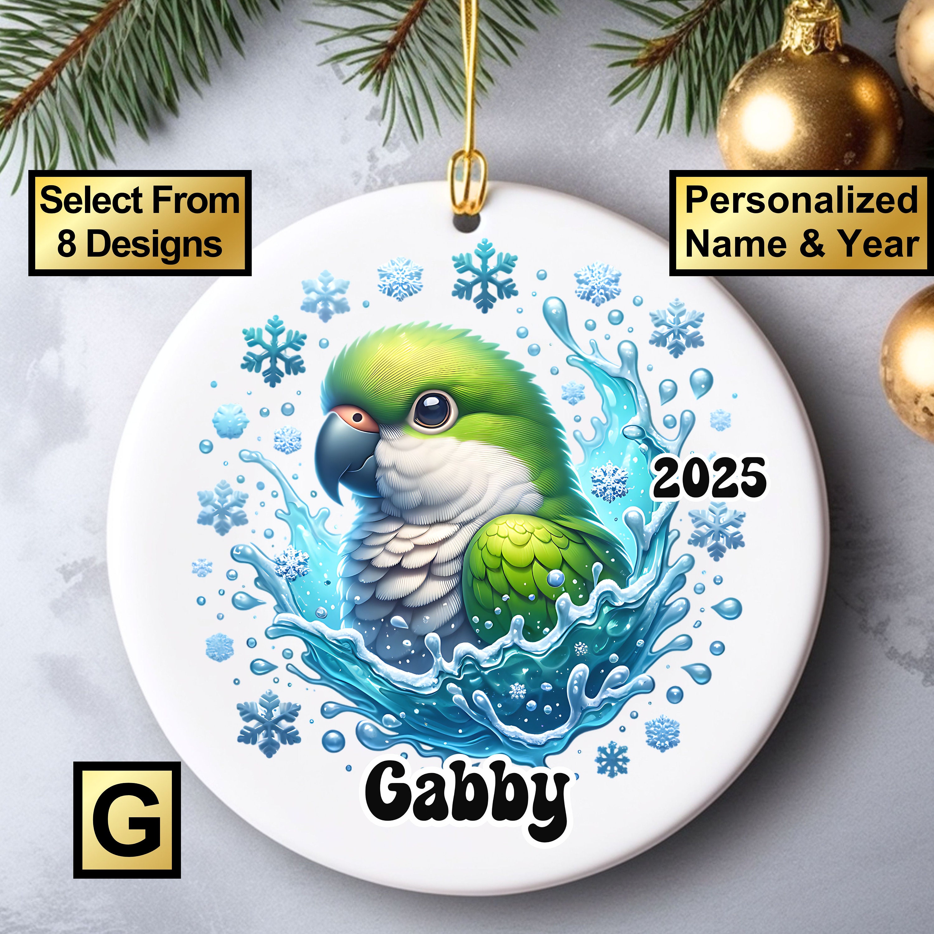 Personalized Ceramic Quaker Parrot Christmas Ornament Gift ...