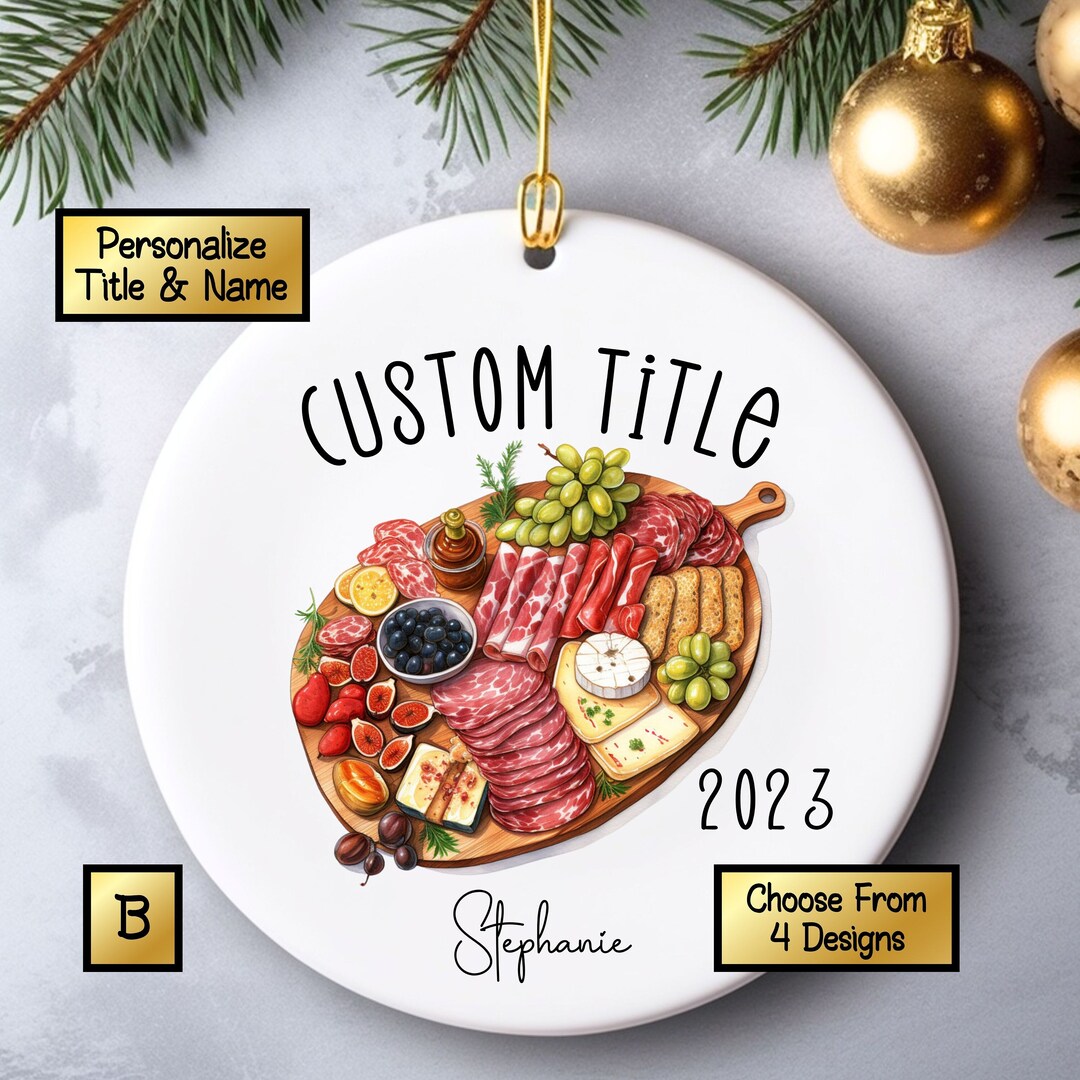 Personalized Charcuterie Board Ceramic Christmas Ornament, Foodie ...