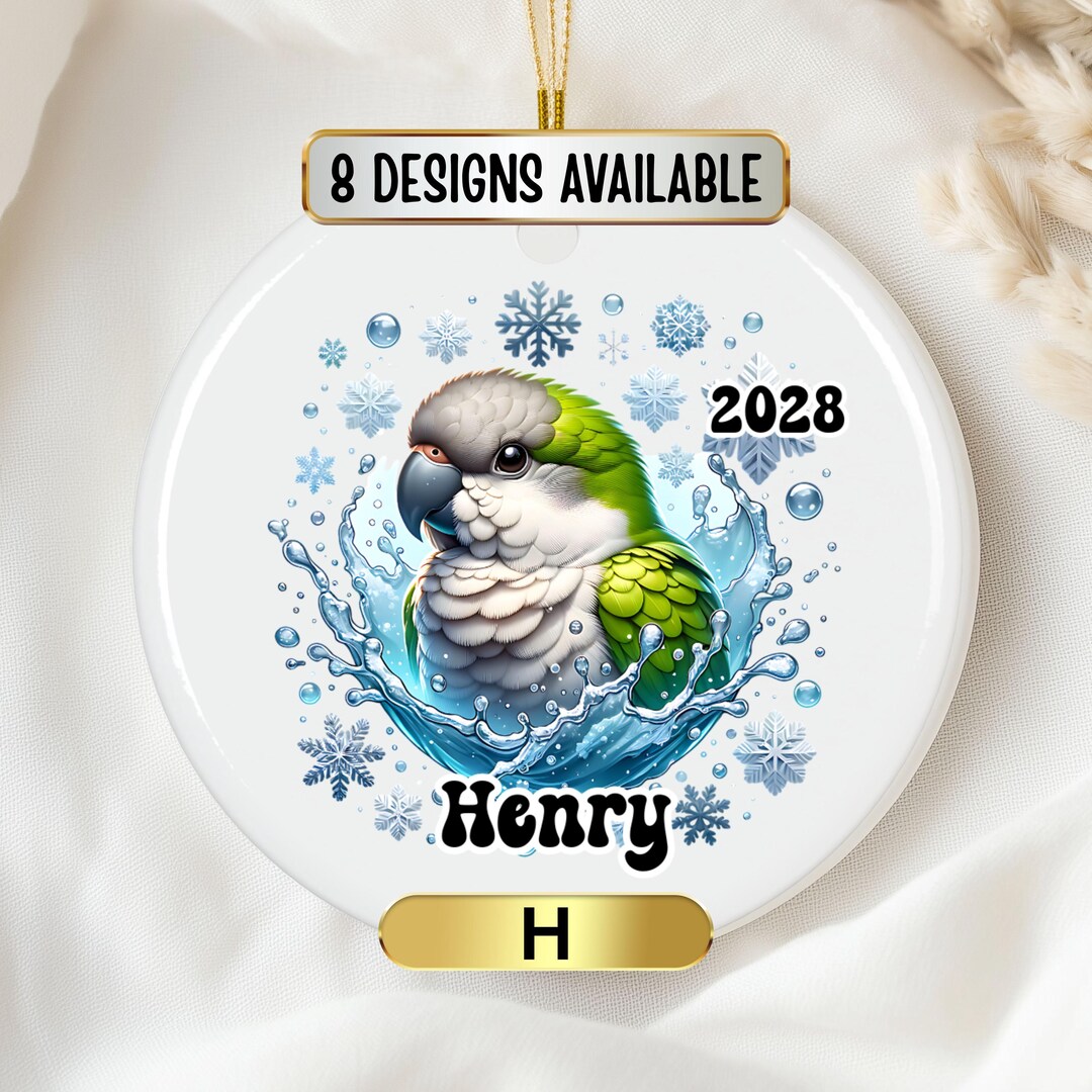 Personalized Ceramic Quaker Parrot Christmas Ornament Gift ...