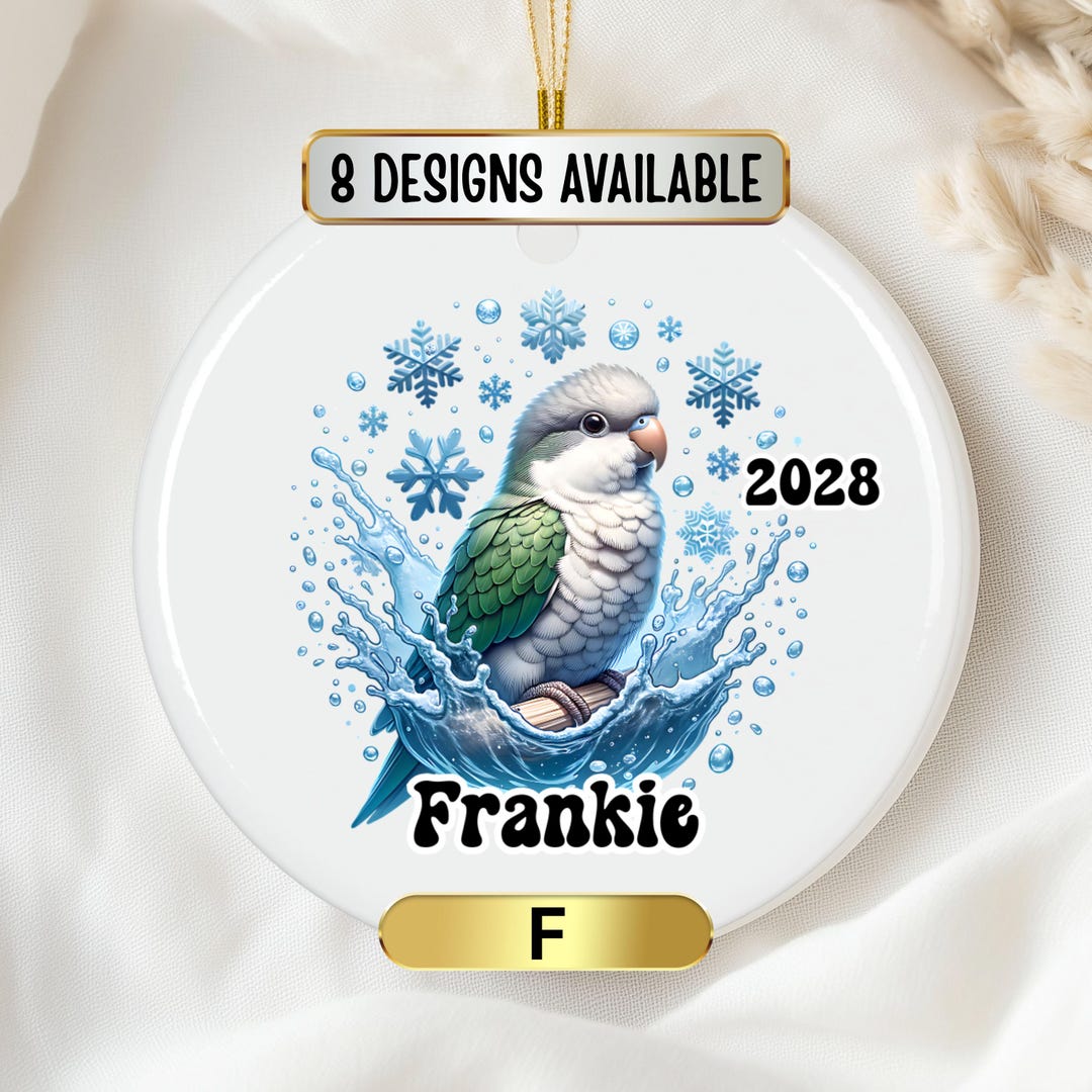 Personalized Ceramic Quaker Parrot Christmas Ornament Gift ...