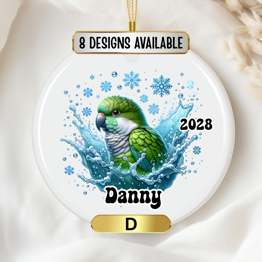 Personalized Ceramic Quaker Parrot Christmas Ornament Gift ...