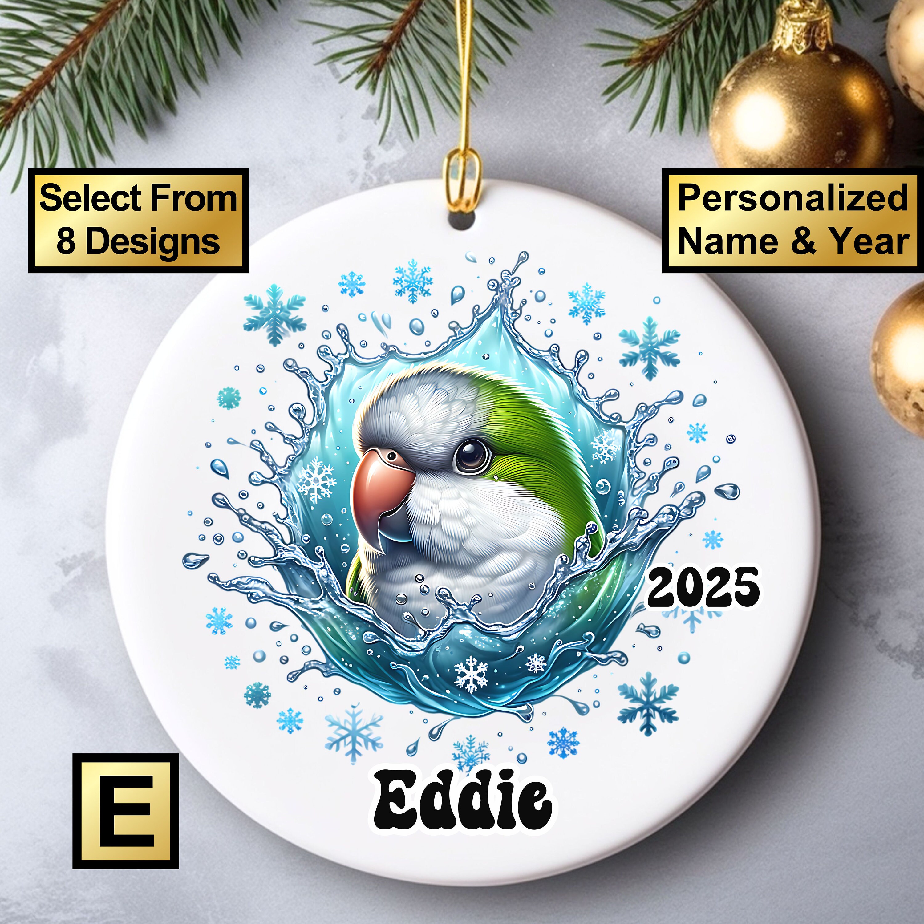 Personalized Ceramic Quaker Parrot Christmas Ornament Gift ...