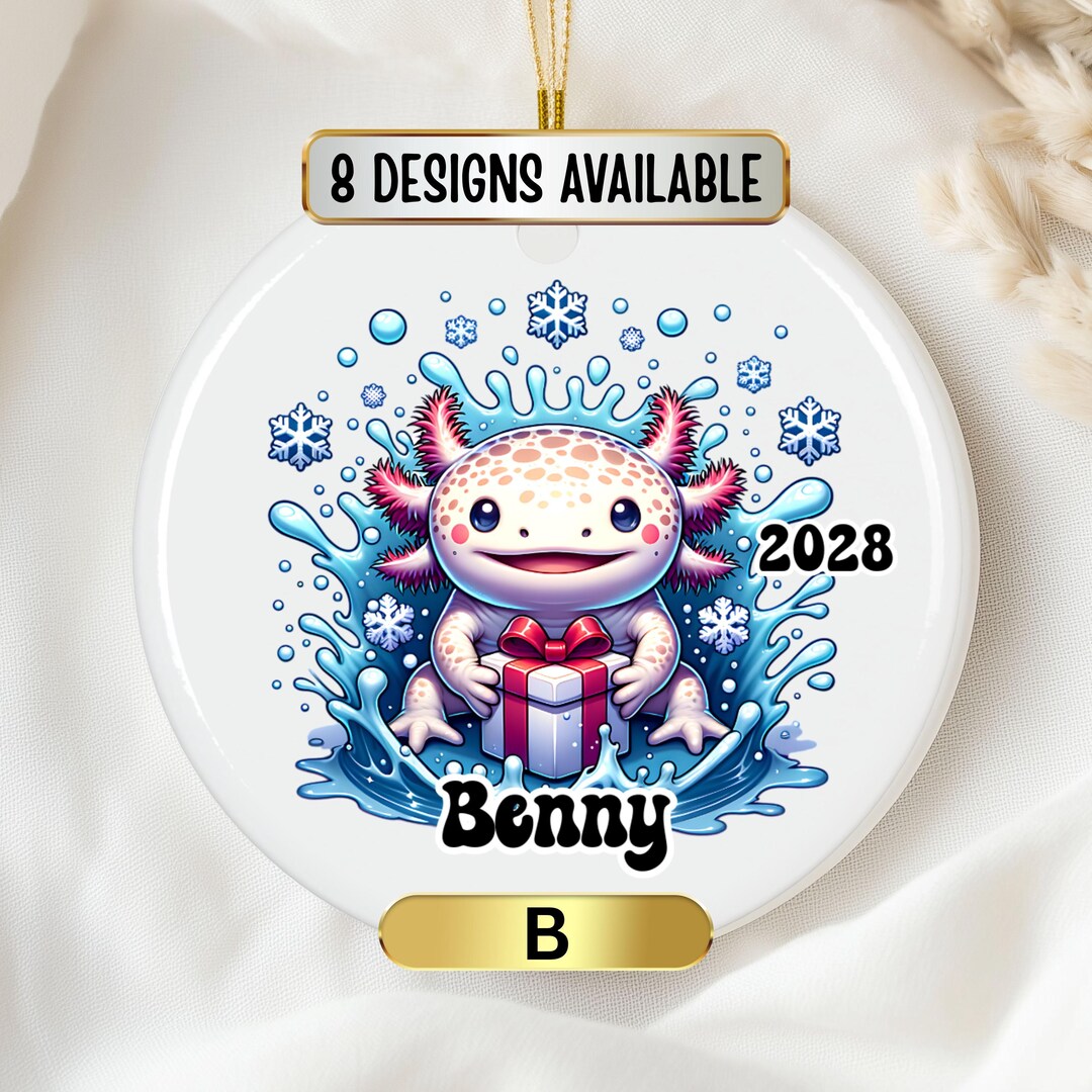 Personalized Cute Axolotl Lover Ceramic Christmas Ornament Gift ...