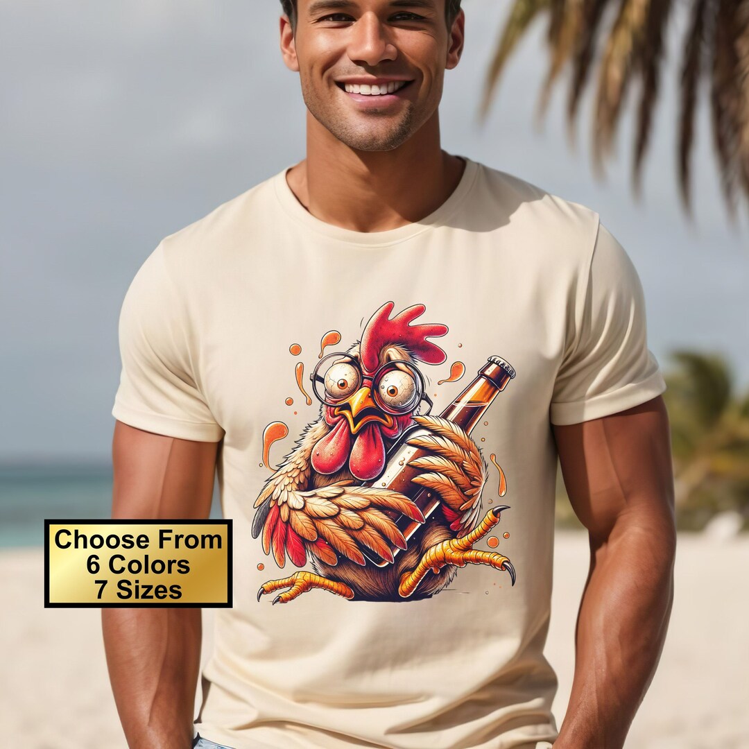 Wacky Rooster Beer T-shirt: Humorous Drinking Dad Gift - Etsy