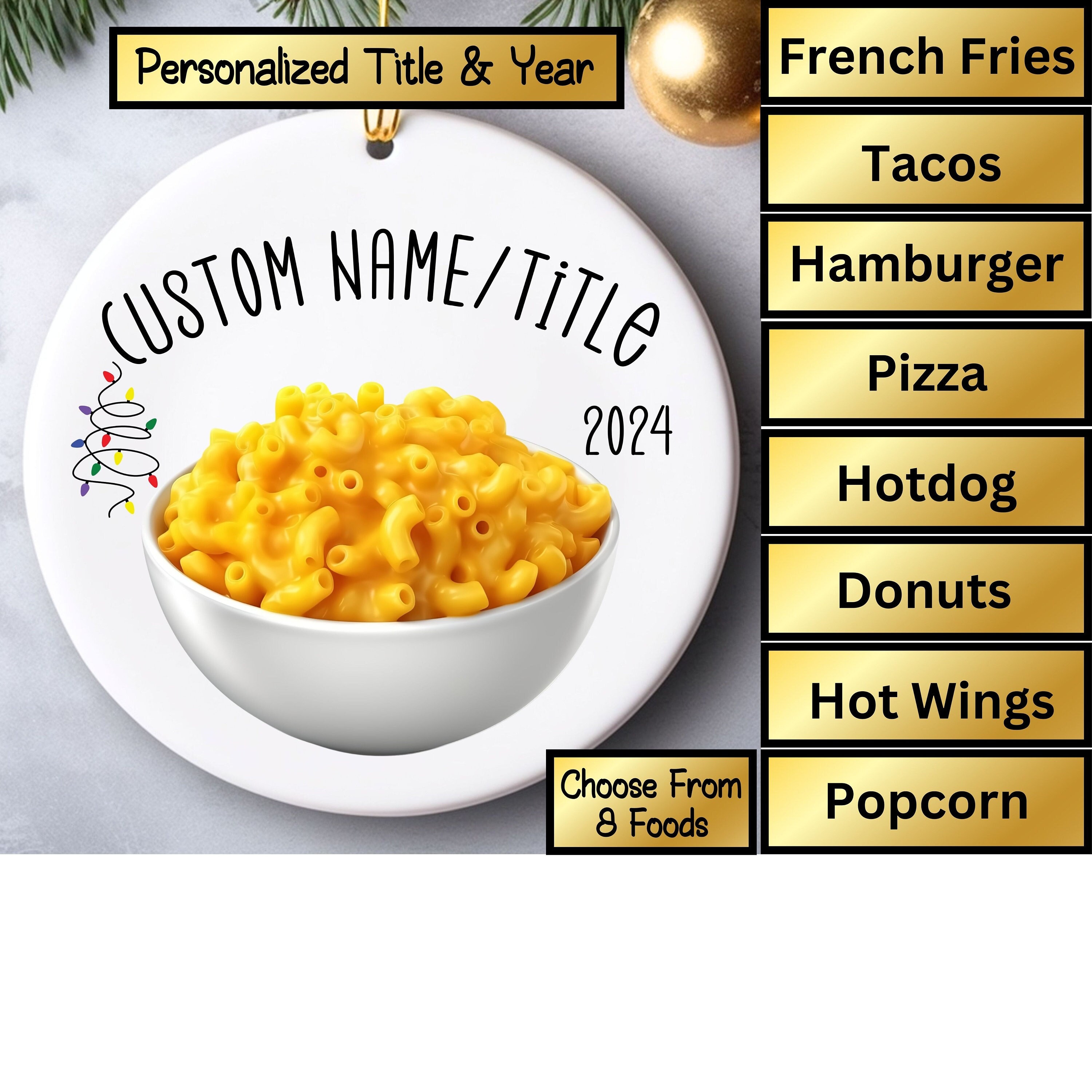 Personalized Macaroni and Cheese Ceramic Christmas Ornament Gift ...