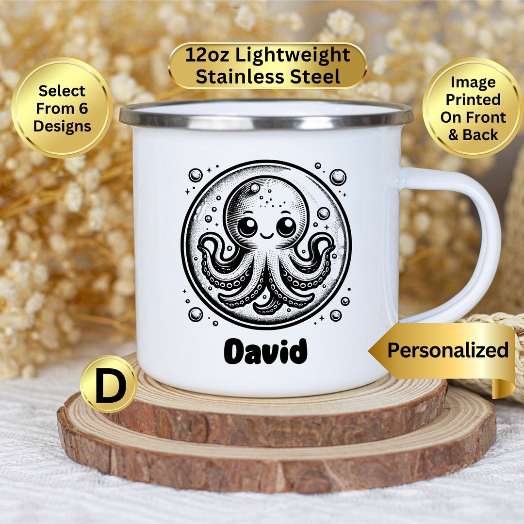 Personalized Unbreakable Kid's Octopus Mug Birthday Gift, Custom ...