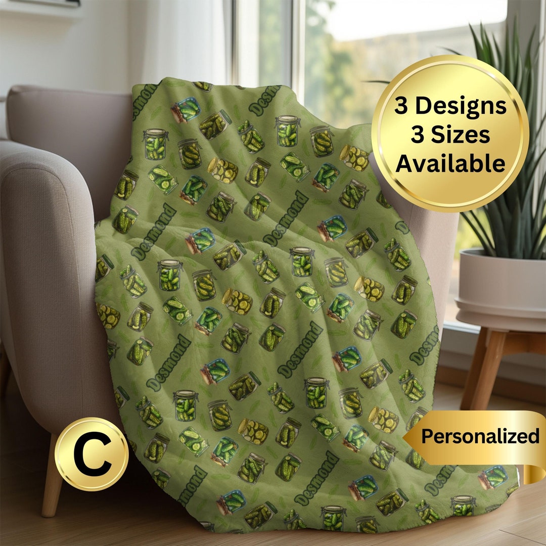 Personalized Cute Pickle Lover Blanket Birthday or Christmas Gift ...