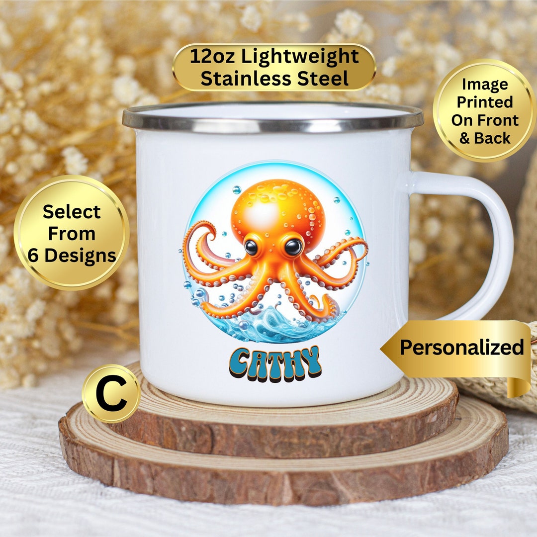 Personalized Unbreakable Kid's Octopus Mug Birthday Gift, Custom 12oz ...