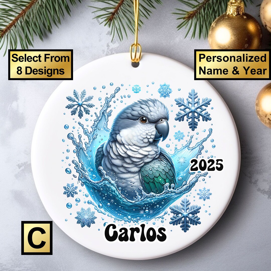 Personalized Ceramic Quaker Parrot Christmas Ornament Gift ...