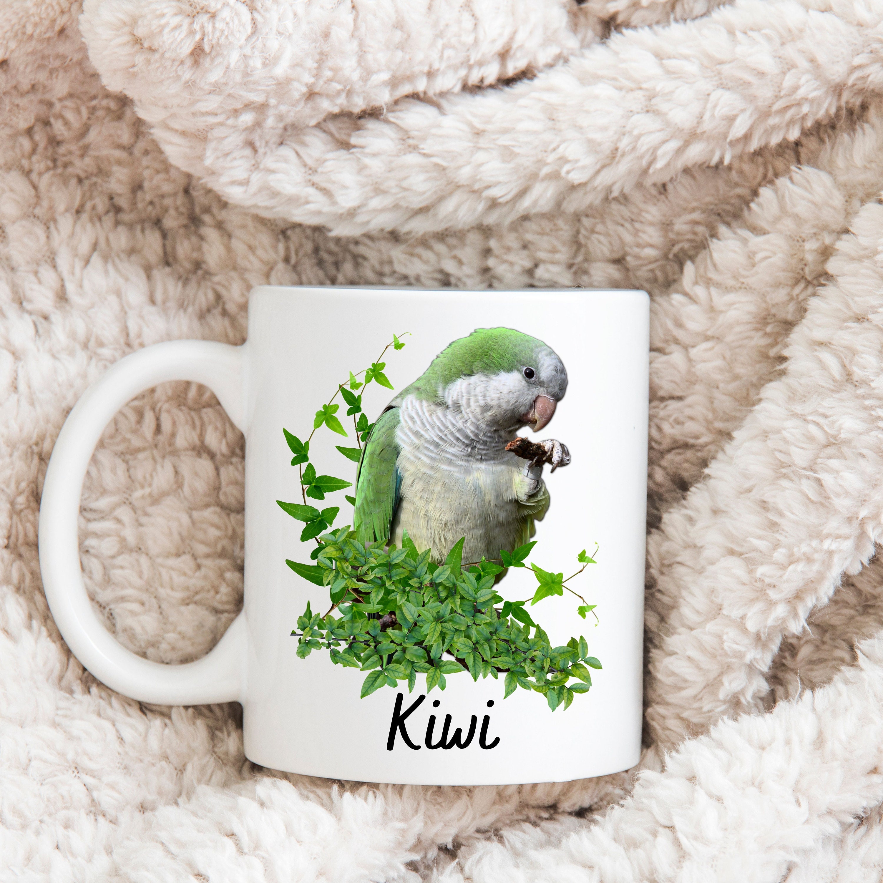 Personalized Quaker Parrot Coffee Mug Birthday Gift, Custom Coffee Mug ...