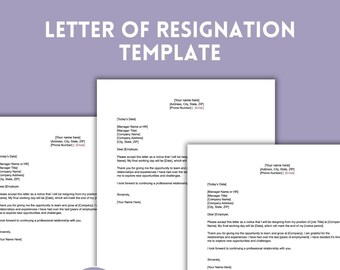 Job Not a Good Fit Resignation Letter Template Resignation - Etsy