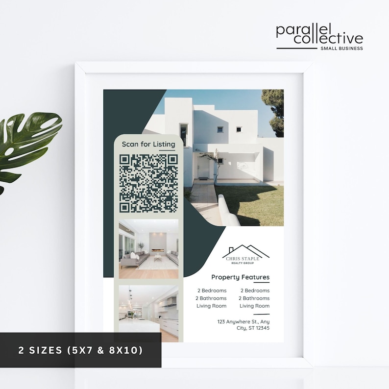 QR Code Sign Real Estate Realtor Template Open House - Etsy