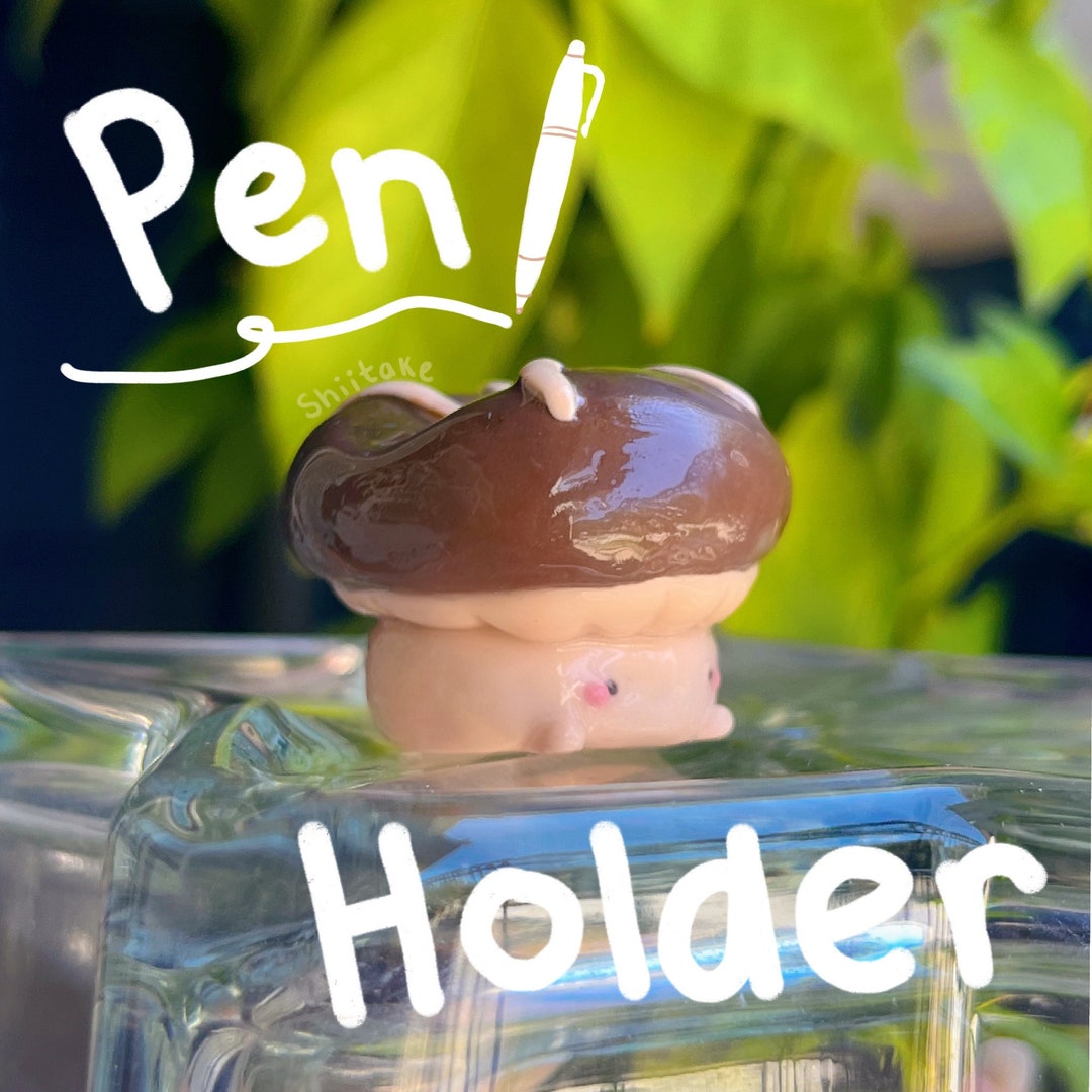 Handmade Shiitake Mushroom Pen Holder – Polymer Clay Desk Accessory - Etsy