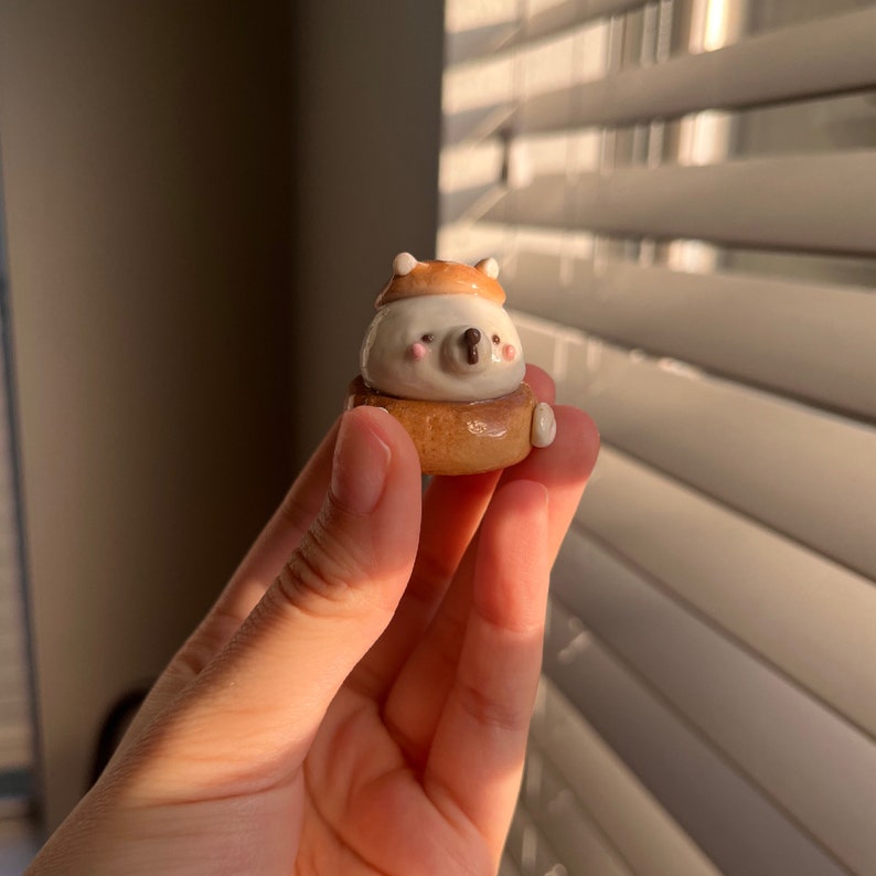 Handmade Polymer Clay Desk Pals / Cream Puff Bear / Jojo Clayy - Etsy