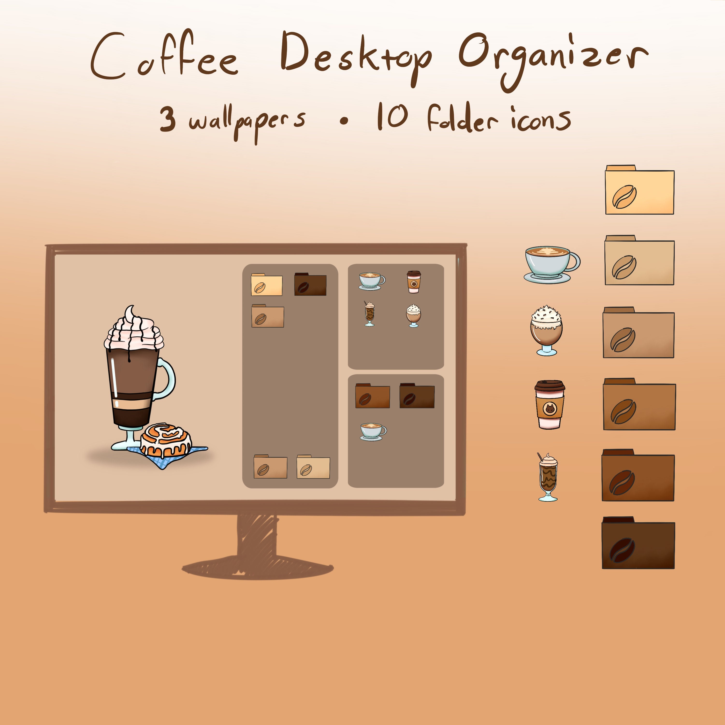Cute Coffee Desktop Wallpaper Theme - Etsy