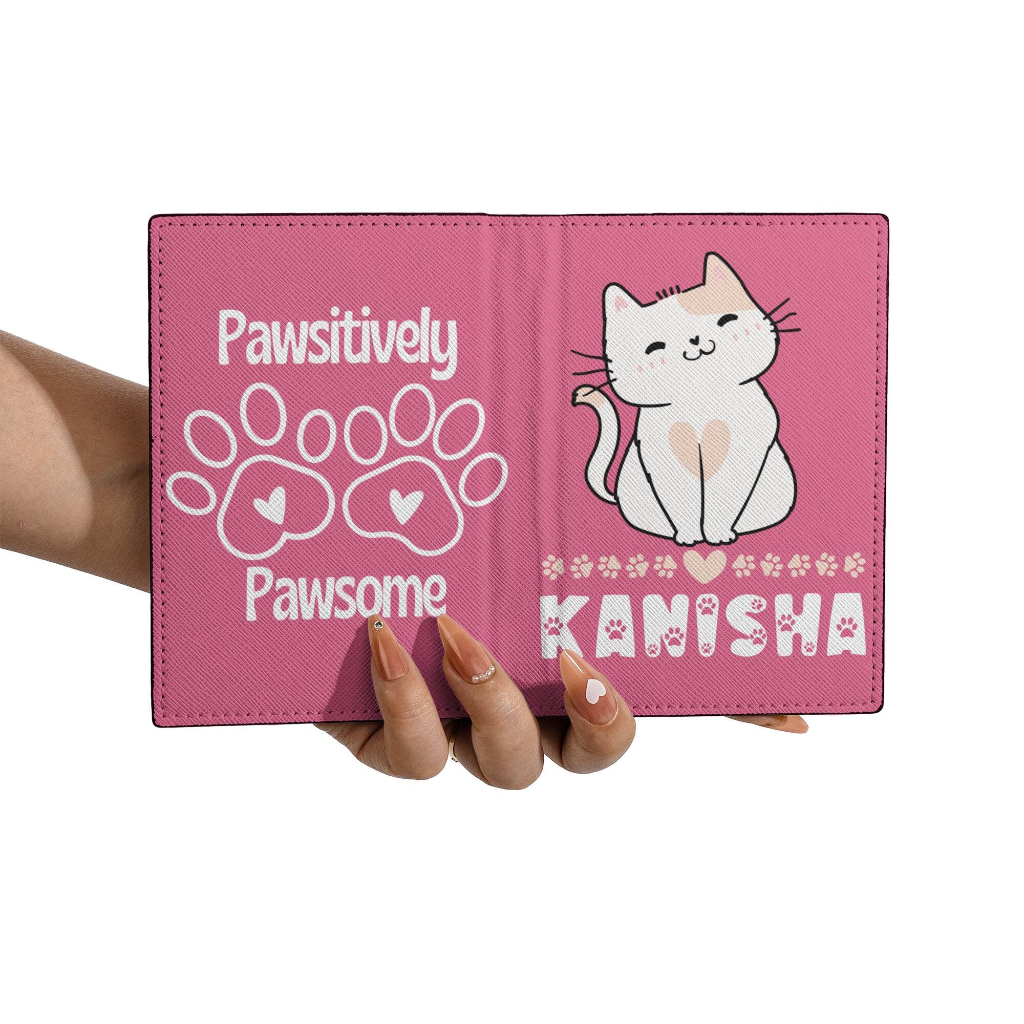 Personalized Kitty Passport Cover, Custom Leather Passport Wallet, Kids ...