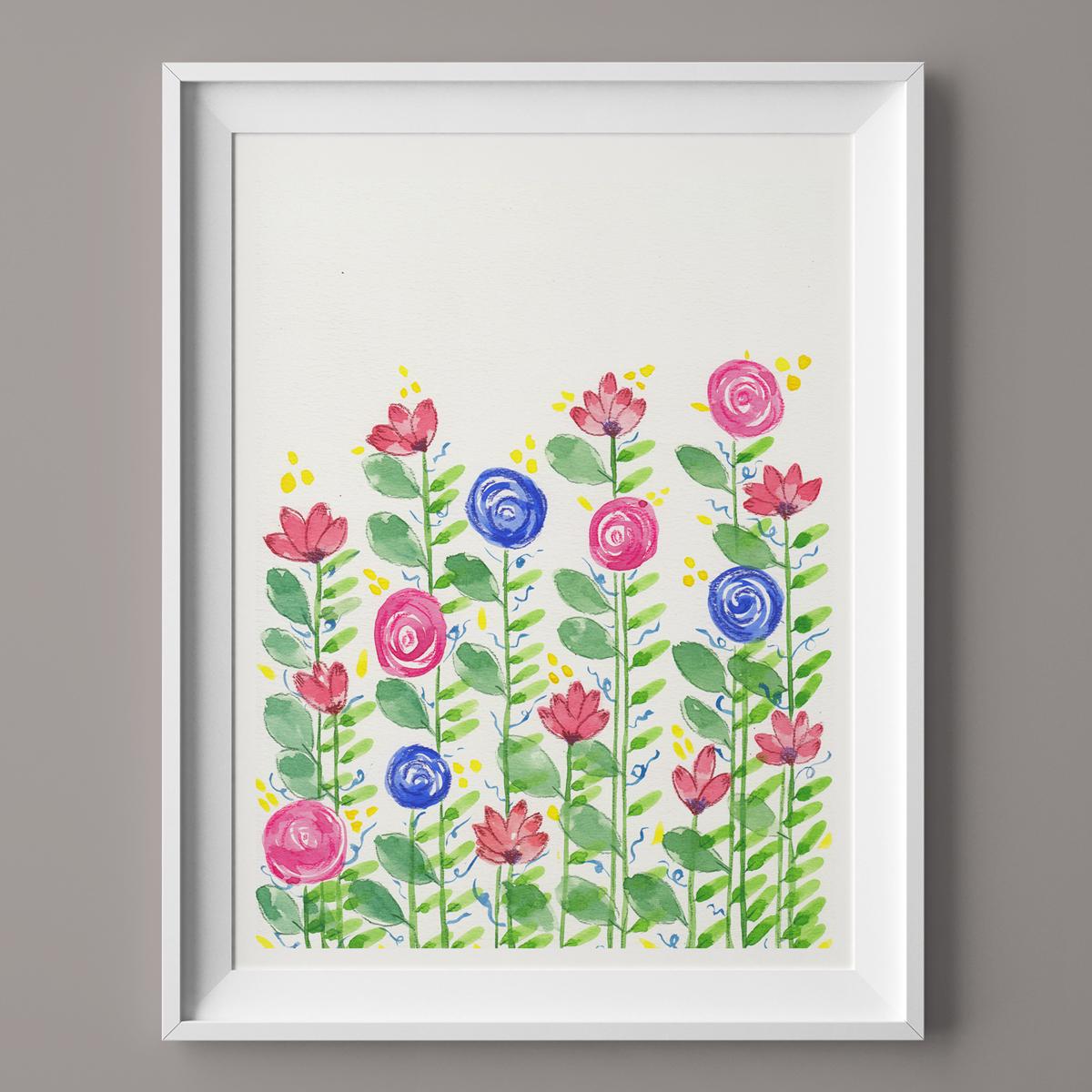 Artist Prints by Hira Zeeshan, Watercolor Flowers Art, Watercolor ...