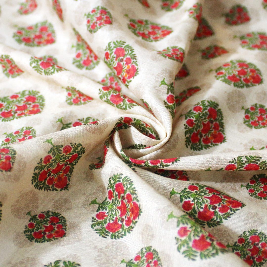 Cotton Fabric, Floral Pattern, Perfect as a Dress Fabric, Summer Dress ...