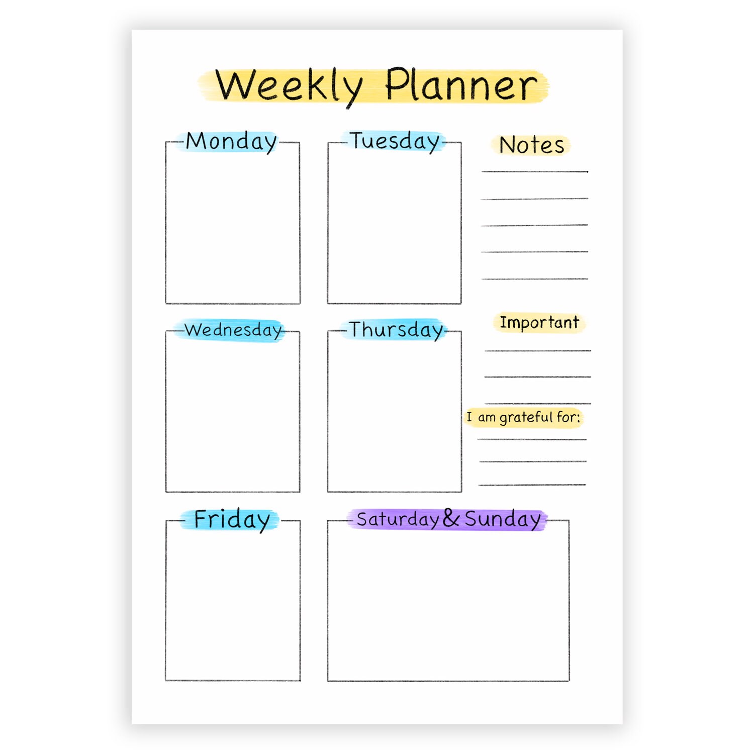 Weekly Calendar Printable Pdf Blank Weekly Schedule - Etsy