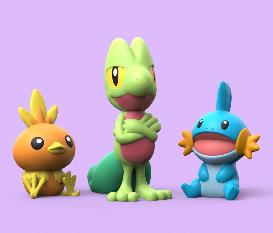 Pokémon Single Color Torchic Mudkip And Treecko Gen 3 Etsy