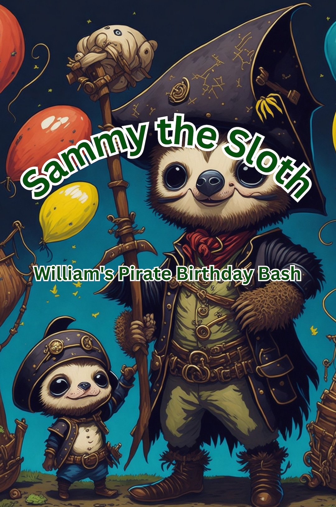 Downloadable Children's Book Sammy the Sloth: William's Pirate Birthday ...