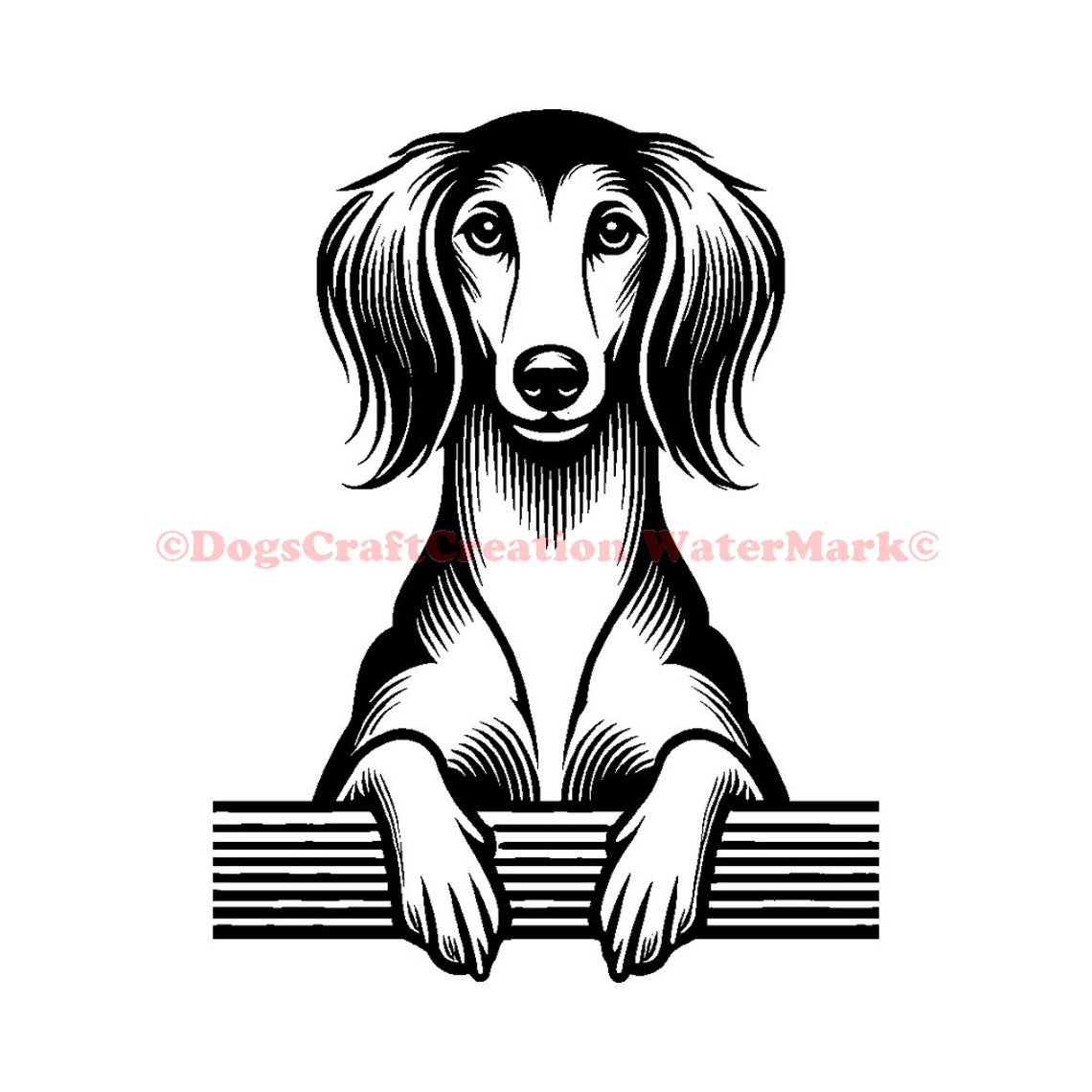 Saluki Dog Breed Cute Peeking Pose Svg, Dxf, Png Files Cuttable Design ...